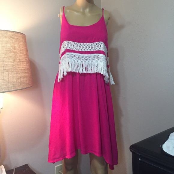entro | Dresses | Entro Pink Fringe Dress Nwt | Poshmark